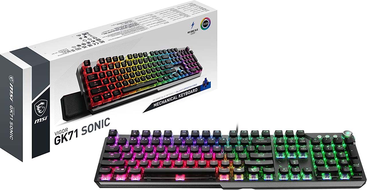 MSI VIGOR GK71 Sonic Gaming Keyboard with Sonic Blue Switches Now ...