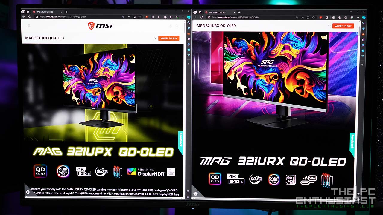 MSI MPG 321URX vs MAG 321UPX vs MAG 321UP: Which 32-Inch 4K QD-OLED ...