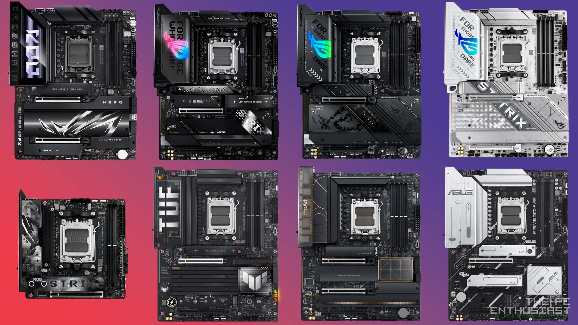 All Asus X870E and X870 Motherboards Detailed and Compared, Great for ...