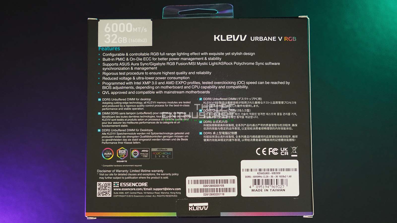 KLEVV Urbane V RGB DDR5-6000 CL28 Review: The Premium DDR5 Kit More ...